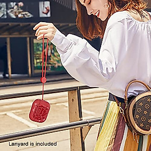 for Airpods Pro 2 Case (2022),DATIMIRA Rose Engraved TPU Apple airpods pro 2nd Generation Case Cover with Strap for Women and Girls,Christmas Red