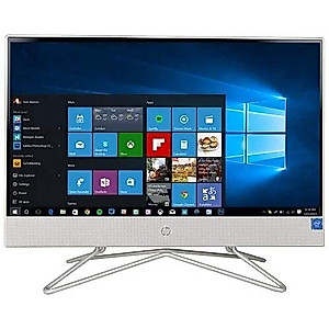 HP 2021 21.5" FHD All-in-One Desktop, Intel Celeron G5900T Processor, 4GB RAM, 256GB SSD, HDMI, DVD, WiFi, Webcam, Bluetooth, Keyboard + Mouse, Windows 10, White, 2-Week IFT-Care Support