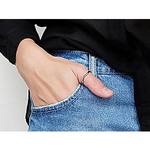 SOVATS Curved Thumb Ring for Women 925 Sterling Silver Rhodium Plated - Simple, Stylish &Trendy Nickel Free Ring, Size 8