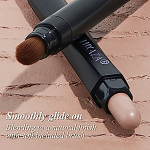 LUXAZA Cream Single Eyeshadow Stick with Blending Brush, Hypoallergenic Eye Shadow Stick Makeup, Pro Waterproof & Long Lasting Eye Brightener Stick, Eyeshadow Pencil Crayon Matte #86