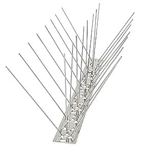 Bird Blinder Steel Bird Spikes for Pigeons and Other Small Birds - 4 inch Wide Pre-Assembled Bird Deterrent No Plastic - 10 Strips, 11 ft Coverage