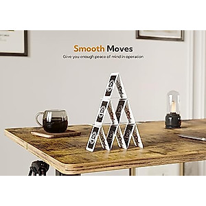 Claiks Standing Desk with Drawers, Stand Up Electric Standing Desk Adjustable Height, Sit Stand Desk Computer Workstation, 48 Inch, Rustic Brown