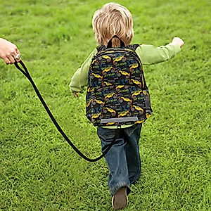 Glaphy Monster Truck Cars Retro Kids Toddler Backpack for Boys Girls, Children Bag Preschool Bookbag with Chest Strap for Daycare Kindergarten Travel
