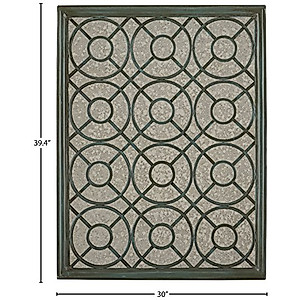 Amazon Brand – Stone & Beam Iron Latticework Decorative Hanging Mirror Wall Art, 39.4 Inch Height, Verdi Green