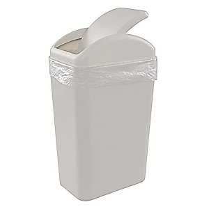 Utiao Slim Trash Cans with Swing Lid for Kitchen, Office, Bathroom, 14 L