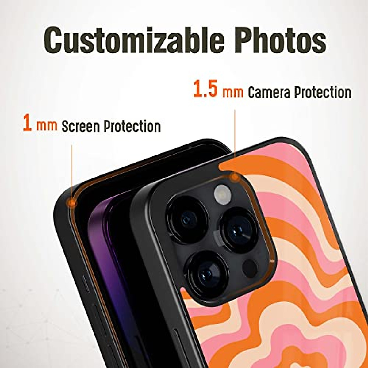 Flower Printing Phone Cases Kawaii for Girls Aesthetic iPhone 5 6 7 8 11 12 13 14 Pro Max Plus Mini Xr Xs SE, Samsung Note 7 8 9 10 20 Ultra Plus, Moto G100 Edge S, Pixel 6 6Pro 7 Pro, (Orange)