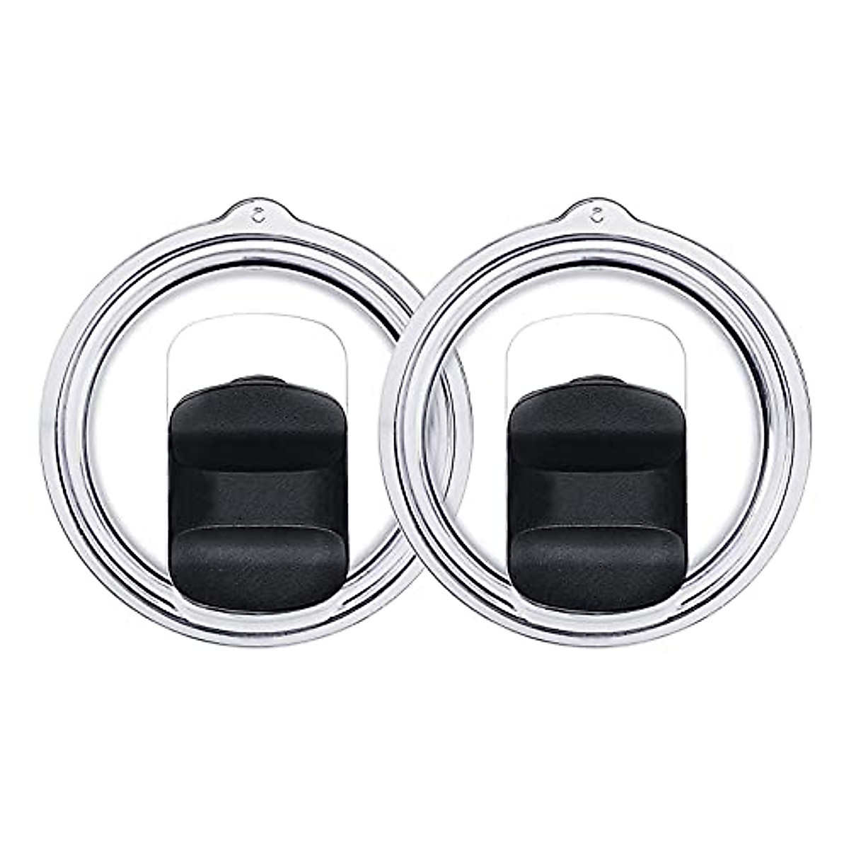 Bekolna Magnetic Tumbler Lids for Yeti 10 oz Lowball, 10 oz Mug and 20 oz Tumbler, Replacement cover for Yeti magslider Lid (Black and Black magslider & gasket)