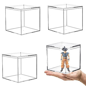 KissYou Clear Acrylic Box with Lid Plastic Jewelry Box Mini Storage Box Square Cube Containers Party Decoration Candy Box for Pill and Tiny Jewelry