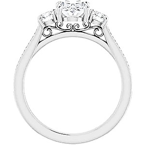 Moissanite World 3-Stone Moissanite Ring Oval 2.0CT, Moissanite Engagement Ring/Moissanite Wedding Ring/Moissanite Bridal Ring Set 925 Sterling Silver Perfact for Gift Or As You Want (7)