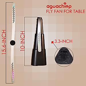 AguaChimp-Fly Fans for Tables, Chemical Free Fly Repellent, Fly Spinner, Fly Deterrent Indoor Outdoor, Bug Repellent for Camping, Picnic, Party, Restaurant and Kitchen, Batteries Powered 4PAK