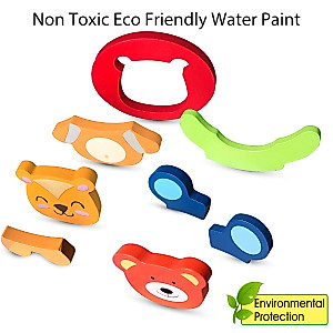 Wooden Toddler Puzzles, Montessori 6 Pack Animal Shape Jigsaw Puzzles for Child Kids Preschool Learning Educational Toys Gifts for 1 2 3 Year Old Boys Girls