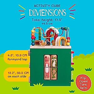 Battat – Wooden Activity Cube – Discover Farm Animals Activity Center for Kids 1 year +, Standard
