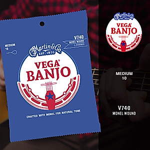 Martin Vega Banjo 5-Strings, Medium Gauge (V740)