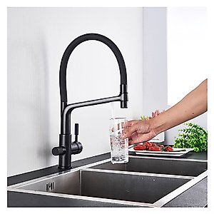 RTYUIE Black Water Filter Kitchen Faucet Hot and Cold Water Mixing Faucet 4-Color Pure Water Faucet Kitchen Filter Faucet Water Purifier Faucet Easy to Install and Smooth Water Flow