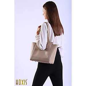 Women Tote Multiple Pockets Organized Shoulder Handbag for Work and Weekend, Office Lady Leather Bag (Green)