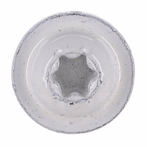 #9 x 1-3/4" Saberdrive White Cabinet Screws 1 LB, Approx. 123 Pieces, Durable Wood Screws, Serrated Thread for Secure Fastening, Avoid Cam Out