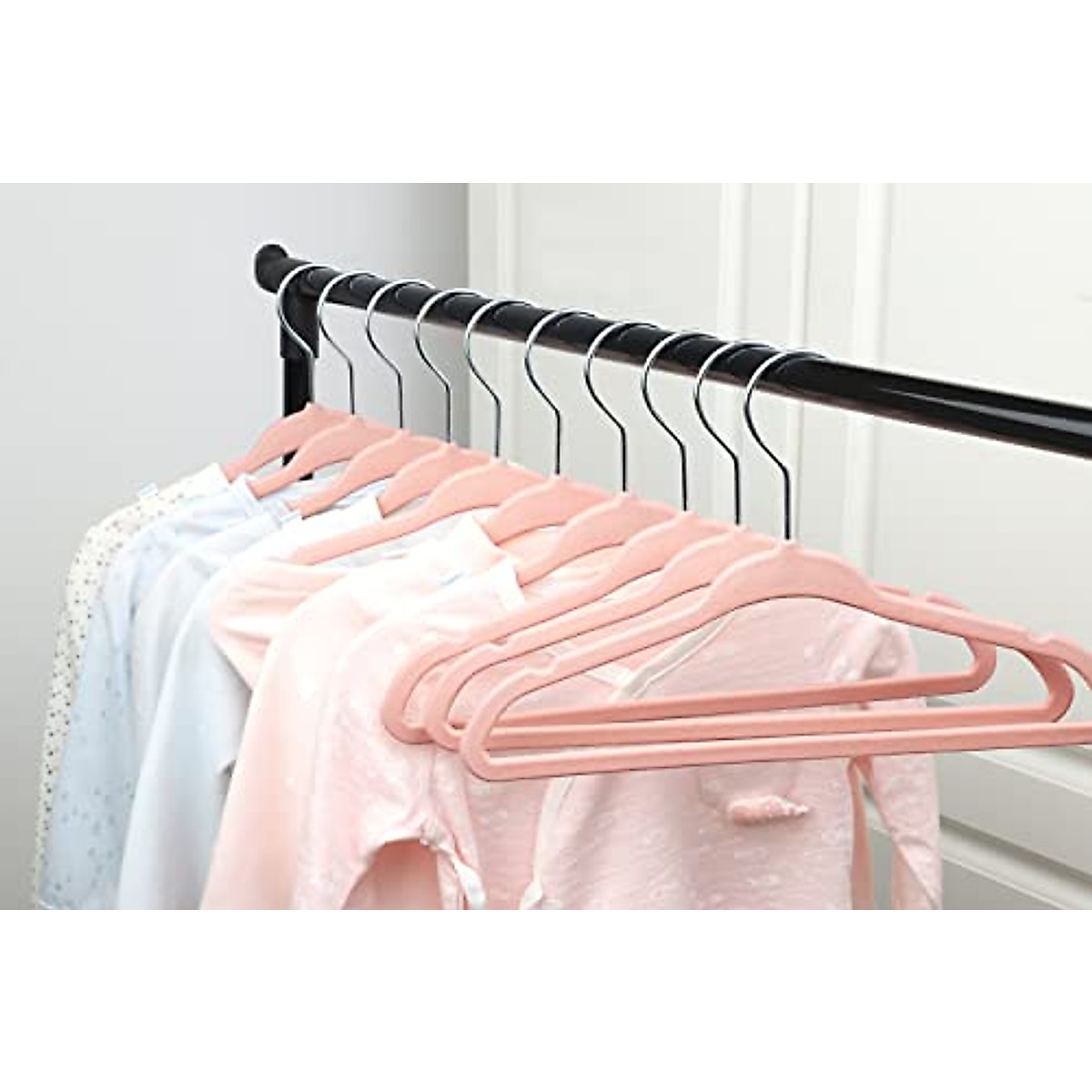 ManGotree Baby Hangers, Childrens Hangers Kids Coat Hangers with Ultra Thin & Non-Slip Design 15 Pack (Pink)