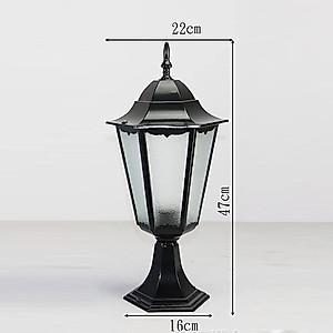 Retro Post Light Aluminum Garden Pillar Lamp Outdoor Lighting Column Lamp Waterproof IP65 Street Light Glass Lantern Gate Stigma Light Courtyard Landscape Light Fence Lawn Porch Deck Garage