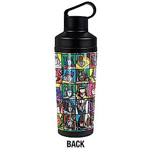 Transformers OFFICIAL Transformer Squares 18 oz Insulated Water Bottle, Leak Resistant, Vacuum Insulated Stainless Steel with 2-in-1 Loop Cap