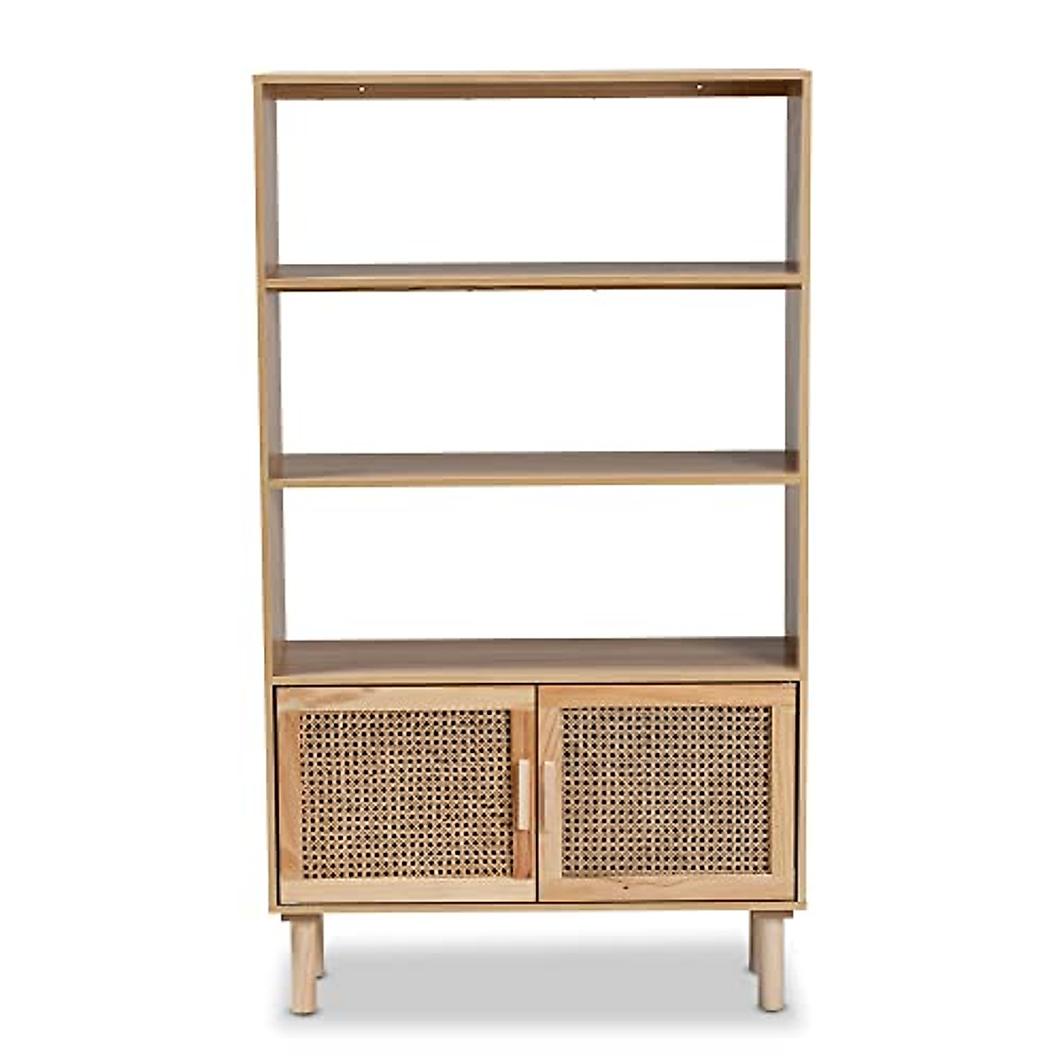 Baxton Studio Faulkner Bookcases, Beige/Natural Brown