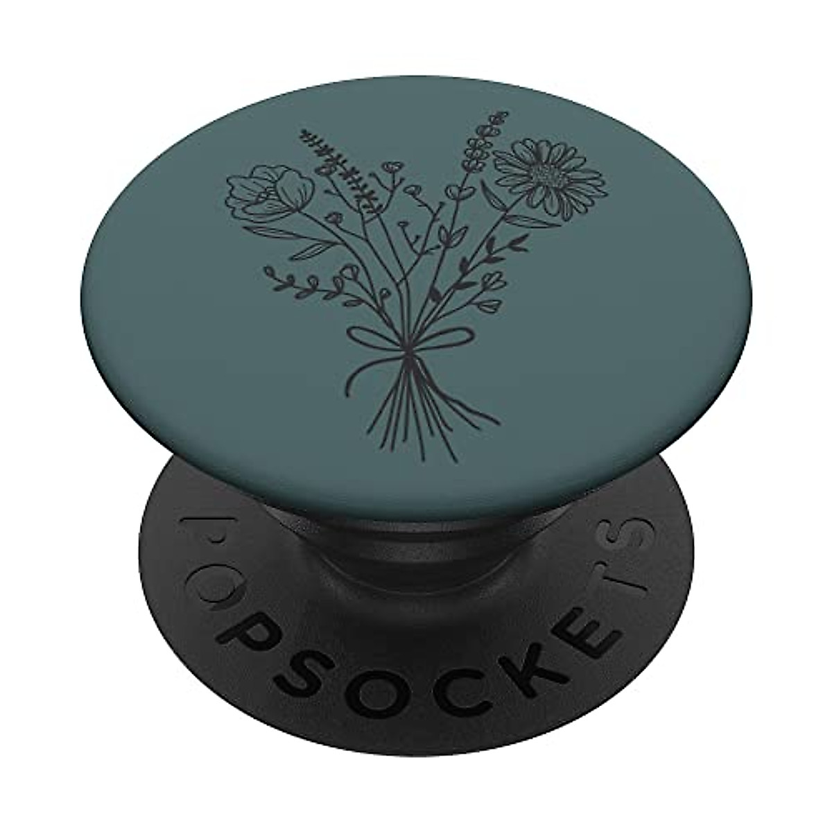 Pine Green Wildflower Floral Flower Design PopSockets Swappable PopGrip