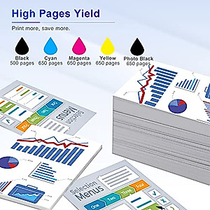 Vinker 410XL Remanufactured Ink Cartridge Replacement for Epson 410 Ink Cartridges Combo Pack 410XL T410 T410XL for Expression XP-530 XP-630 XP-635 XP-640 XP-830 XP-7100 Printer (5 Pack)