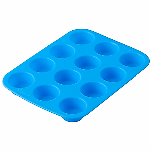 Wilton Easy-Flex Silicone Mini Muffin Pan, 12-Cup, Blue