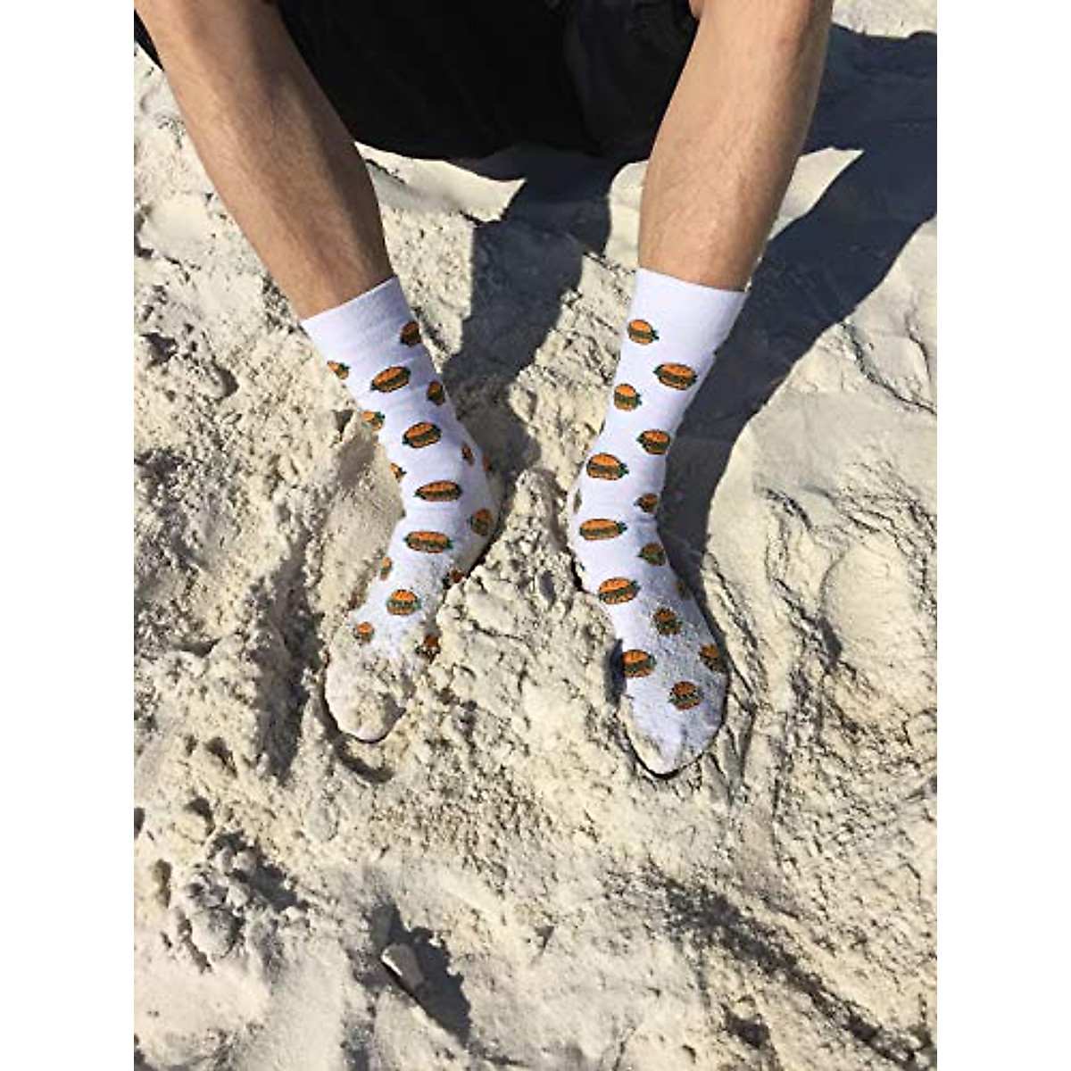 Gears Out Hamburger Socks - Weird Socks for Men and Women Grilling Fun BBQ Gifts Unisex Funny Burger Socks Teens Outdoor Grill Ideas Stocking Stuffers for Dads Meat
