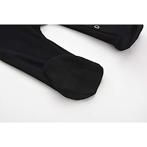 ACESTAR Newborn Baby Footed Pajamas with Mitten Cuffs - Cotton Unisex Snap-Up Baby Sleepers for Sleep and Play Footies Pjs (0-3 Months, Black)