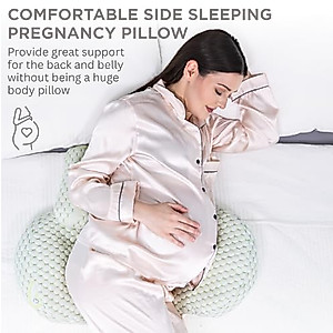 SNUGGLYBEE Maternity Pillow - Ultimate Support for Pregnant Women's Belly, HIPS, Legs & Back. Detachable & Adjustable Pillow Cover, Luxuriously Soft and Comfortable Material for Blissful Rest.