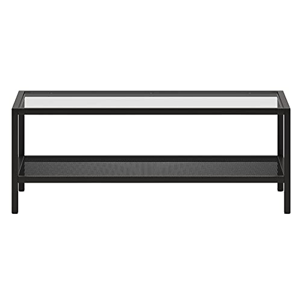 Henn&Hart 45" Wide Rectangular Coffee Table in Blackened Bronze, Modern coffee tables for living room, studio apartment essentials