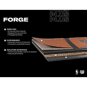 WILSON NBA Forge Series Basketball - Forge Plus, Brown, Size 6-28.5"