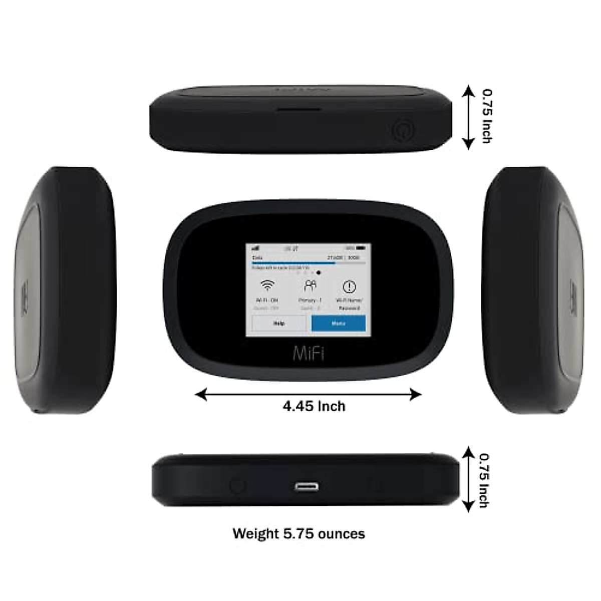 EVDO-LINK Bundle for Inseego Global Hotspot WiFi Device - 4G LTE MiFi 8000 | Global 4G LTE Mobile Portable WiFi with Case, Screen Protector and Extra Battery Compatible with AT&T, T-Mobile, Verizon
