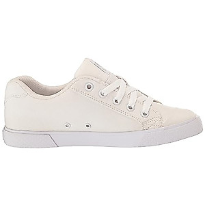 DC Women's Chelsea TX Skate Shoe, White/Silver, 8