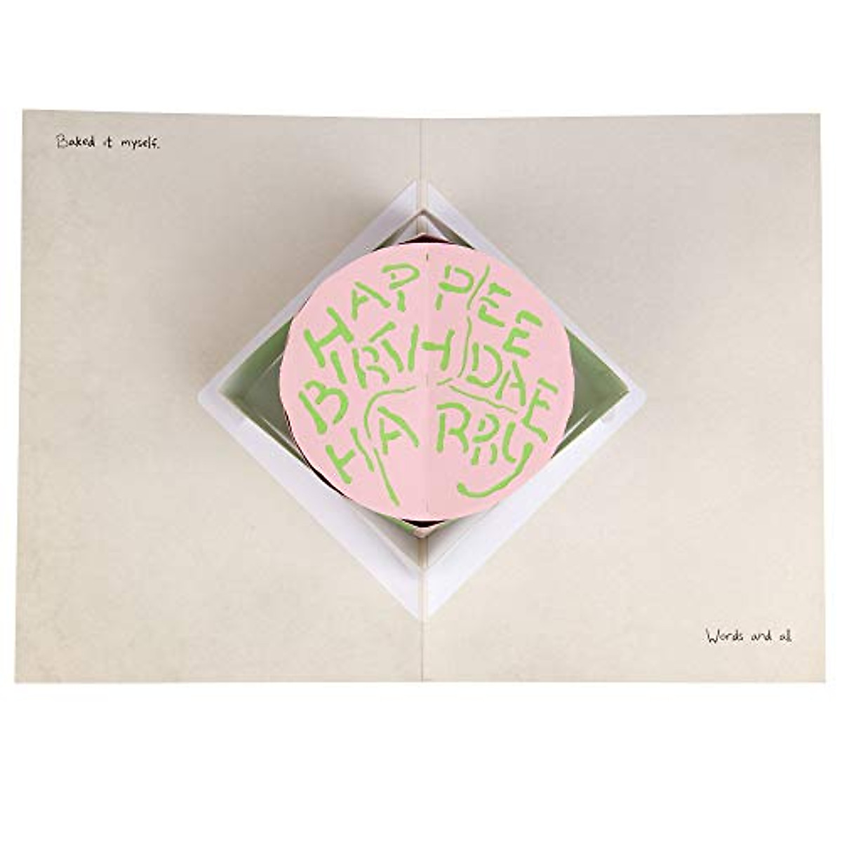 Harry Potter Hagrid Happy Birthday Cake Pop-Up Greeting Card - Deluxe Handcrafted Pop Up Card - 5 x 7