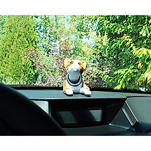 Batty Bargains Giddy Bobblehead Tabby Cat with Auto Dashboard Adhesive (Brown)