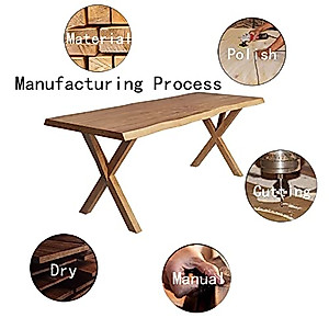 jinhuajinwei Solid Wood Long Desk for Home Ofiice Modern 55 inch Wide Computer Thick Sturdy Wooden Table