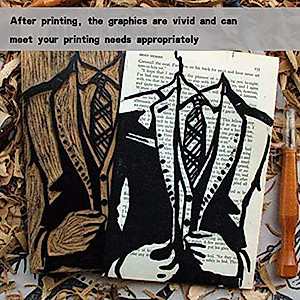 Heteri Rubber Stamp Making Kit, Block Printing Starter Tool Kit, Wooden Mushroom Roller, Grind Tool