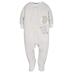 Gerber Unisex Baby 4 Pack Sleep 'N Play Footie Clouds/Elephant 0-3 Months