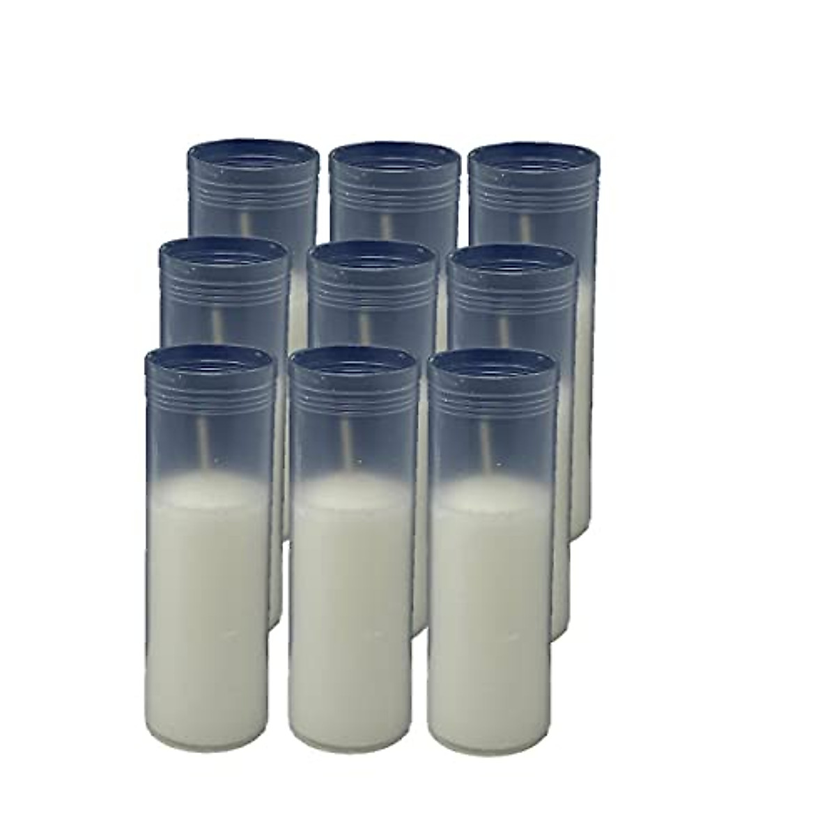 AM Décor White Replaceable Insert Candles for European Style Devotional Cemetery Candle Holders - 6" Tall Pillar Replacement Candles, Pack of 9