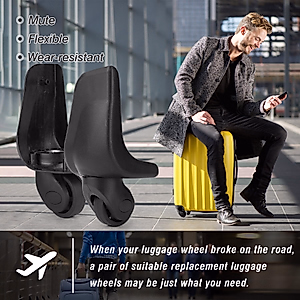 Zoofen 360 Spinner Replacement Luggage Wheel Repairment Suitcase Wheels (MA-W146- Rear Wheels)