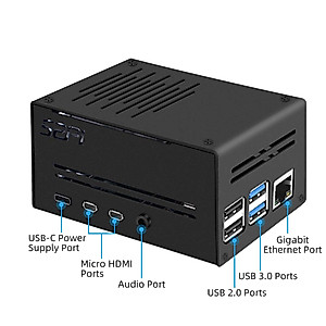 Generic Raspberry Pi 4 Metal Case with Fan,Raspberry Pi 4B Case with Raspberry Pi Low-Profile CPU Cooler,Raspberry Pi Horizontal ICE Tower Cooler (Silver)