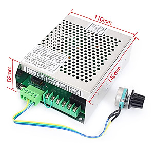 RATTMMOTOR 800W Spindle Motor Kit, 0.8KW 110V ER11 20000RPM 0.79NM Air Cooled DC Spindle Motor+Mach3 Fuction Motor Speed Controller Power Supply Converter AC110V/220V+52mm Mount Clamp for CNC Machine