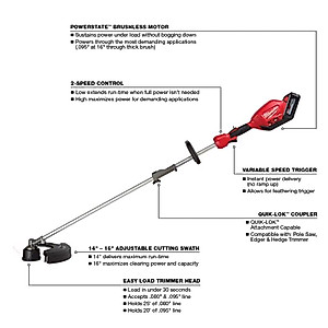 Milwaukee M18 Fuel 18-Volt Lithium-Ion Brushless Cordless Quik-LOK String Trimmer/Blower Combo Kit with Battery & Charger (2-Tool) 3000-21