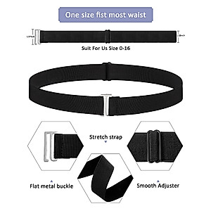 SATINIOR 6 Pcs No Show Invisible Women Flat Belts Buckle Stretch Elastic Belt for Jeans Pants Dresses (Classic Color)
