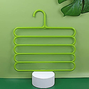 NA Colorful Five-Layer Trouser Rack Candy-Colored Scarf Hanger Dual-Purpose Multi-Layer Plastic Hanger Wardrobe Storage Hanger