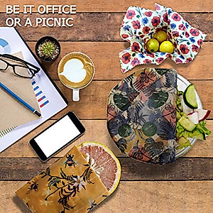 [8 Pack] Beeswax Wrap Reusable Food Wrap for Food Storage Sustainable Organic and Eco Friendly Sandwich Bags 3 Large, 3 Medium, 2 Small