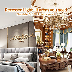 6 Pack 50W GU10 Halogen Light Bulb, MR16 GU10+C Halogen Bulbs, 3000 Hour Life Dimmable JDR-C Replace Light Bulb for Candle Warmer Lamp, Track Light, Recessed Light, Range Hood, 2900K, 2500Lm, 100+ CRI