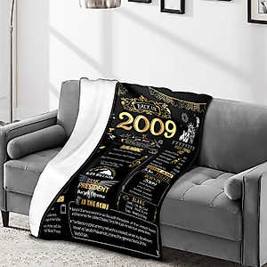 15th Birthday Gifts for Girls and Boys, Soft Comfortable Throw Blanket, Birthday Decorations for Daughter Son Grandson Granddaughter, 15 Year Old Birthday Decorations Blanket 60"X50", Back in 2009