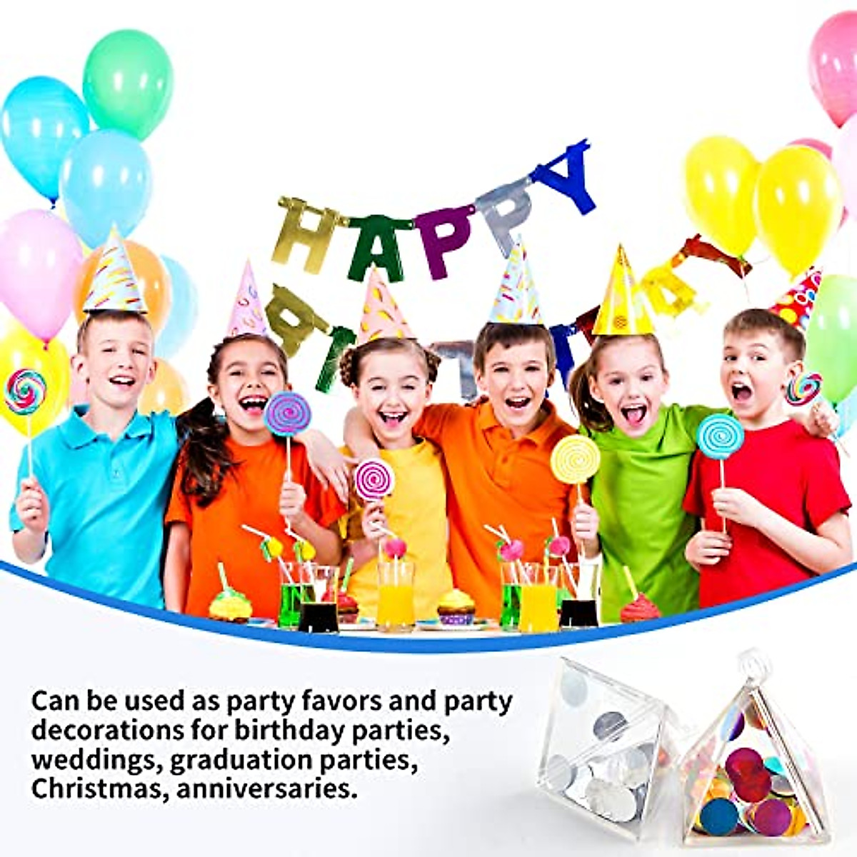 6 Pcs Clear Arcylic Balloon Weight set Wrapped Balloon Weights for Birthday Party Decoration Novelty Gifts (silver)